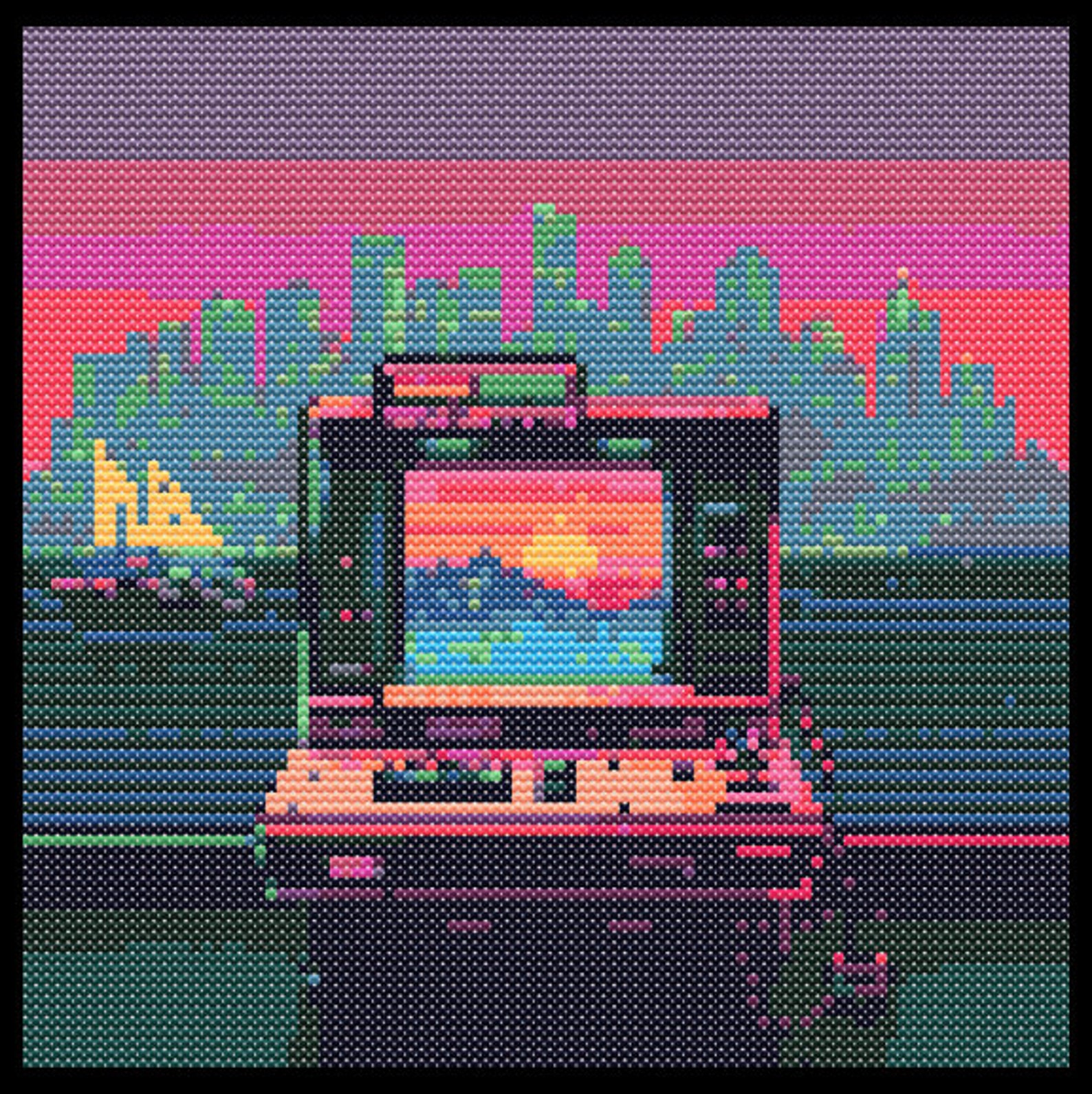 80s Retro PC Pixel Art Cross Stitch Pattern PDF Files Only - Etsy