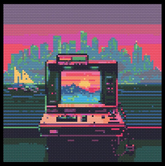 80s Retro PC Pixel Art Cross Stitch Pattern PDF Files Only - Etsy