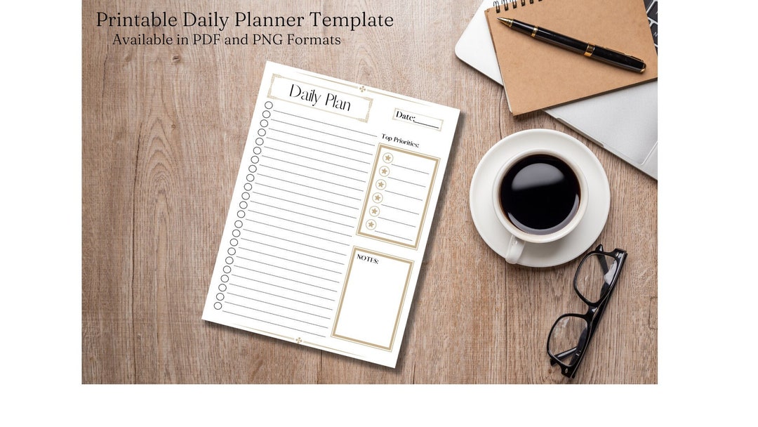 Minimalist Daily Planner, to Do List, Checklist, Printable, PNG, PDF ...