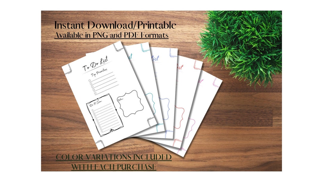 To Do List Printable, Instant Download, to Do List, Minimalist ...