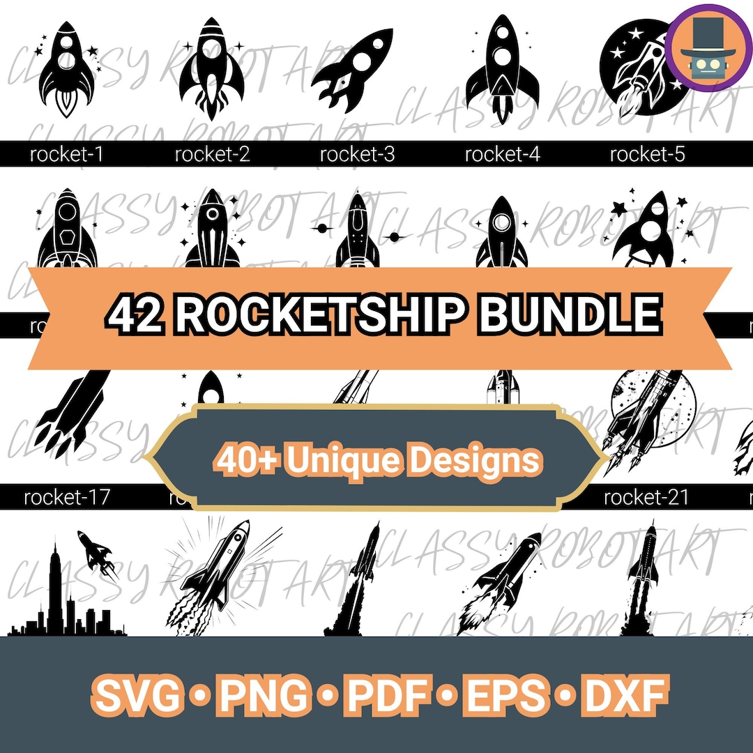 40+ ROCKET DESIGNS | Rocket SVG Bundle | Space Rocket Svg | Space Craft ...