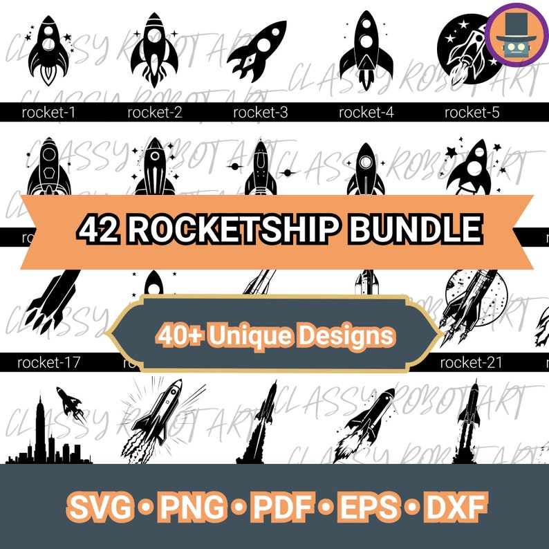 40+ ROCKET DESIGNS | Rocket SVG Bundle | Space Rocket Svg | Space Craft ...