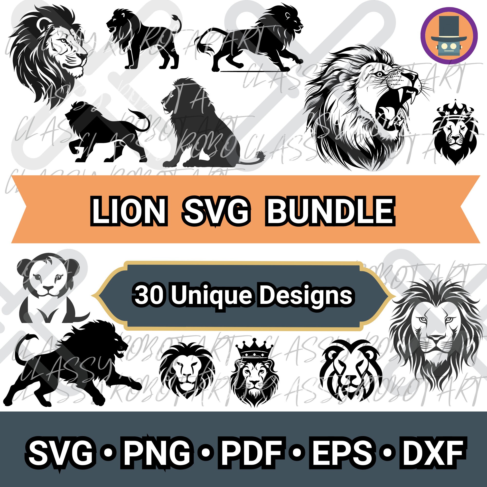 40 LION SVG Bundle | Lion PNG | Lion Vector Art | Lion Silhouette ...