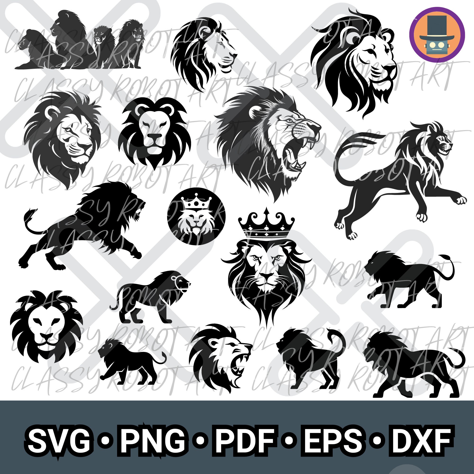 40 LION SVG Bundle | Lion PNG | Lion Vector Art | Lion Silhouette ...