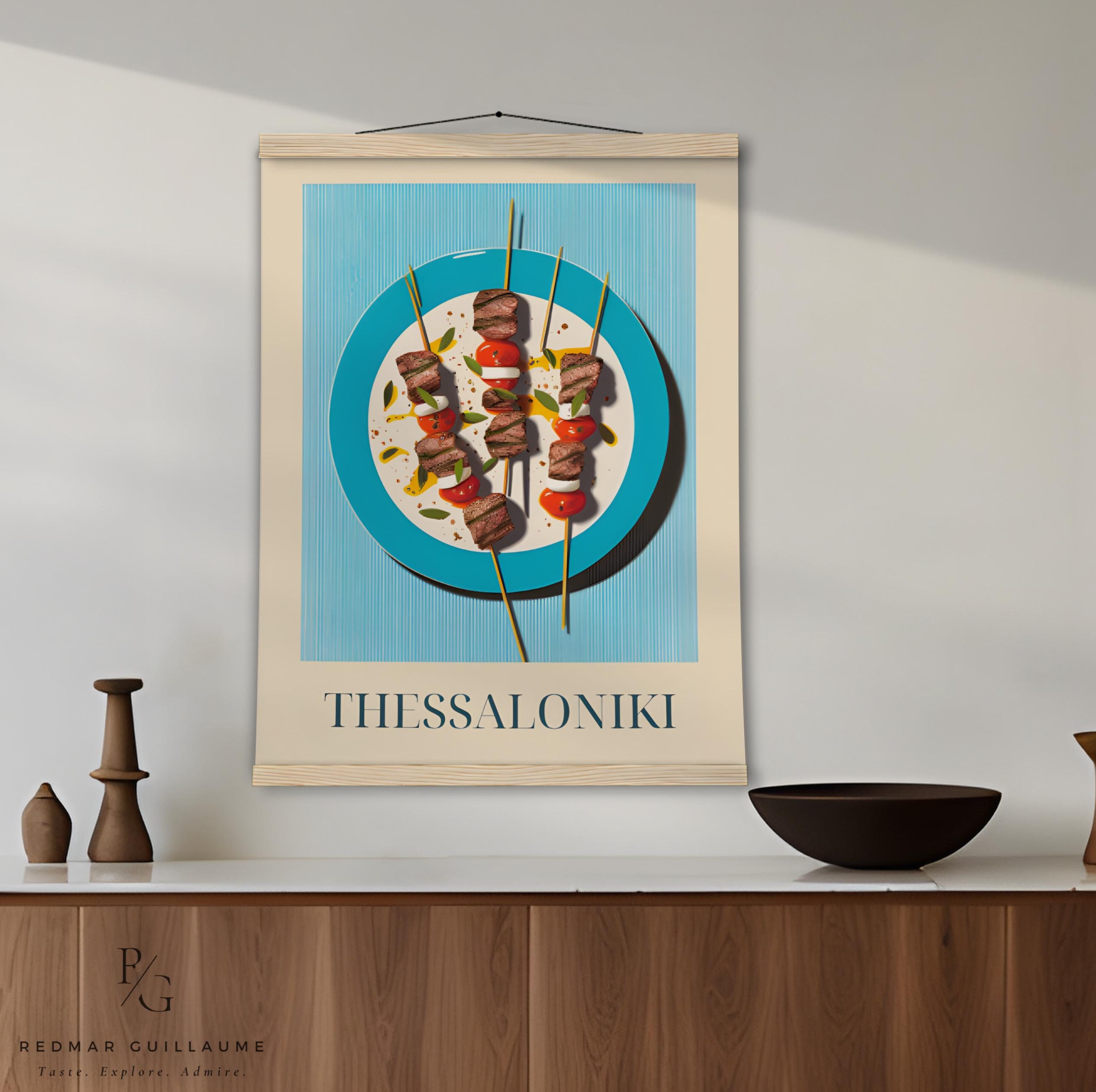 Greek Food Art Poster: Souvlaki From Thessaloniki Matte Paper Poster ...