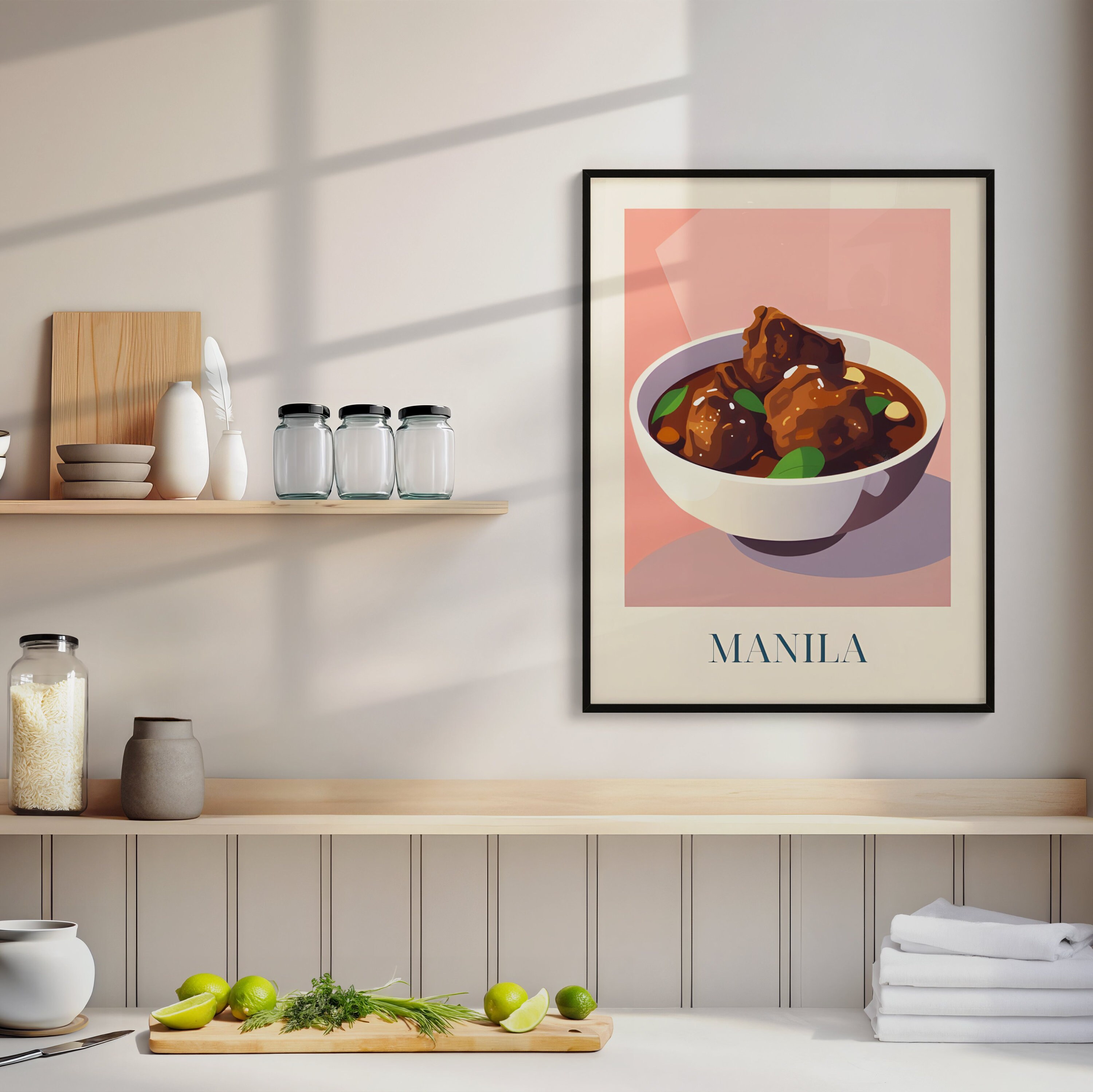 Adobo From Manila, Philippine Food Art Asian Spicy Food Kitchen Print ...