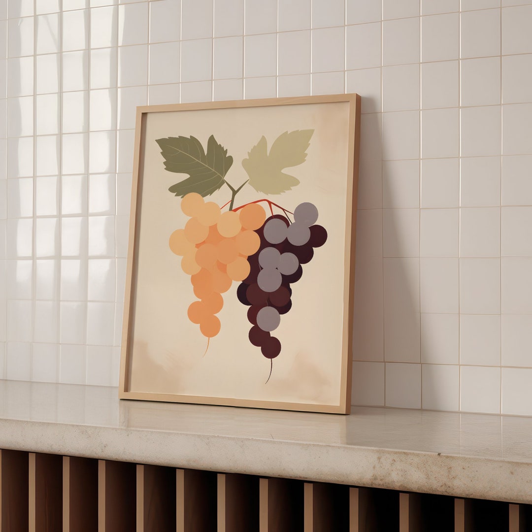 Bohemian Grapes - Minimalist Design - Ideal Gift for Art and Home Decor ...