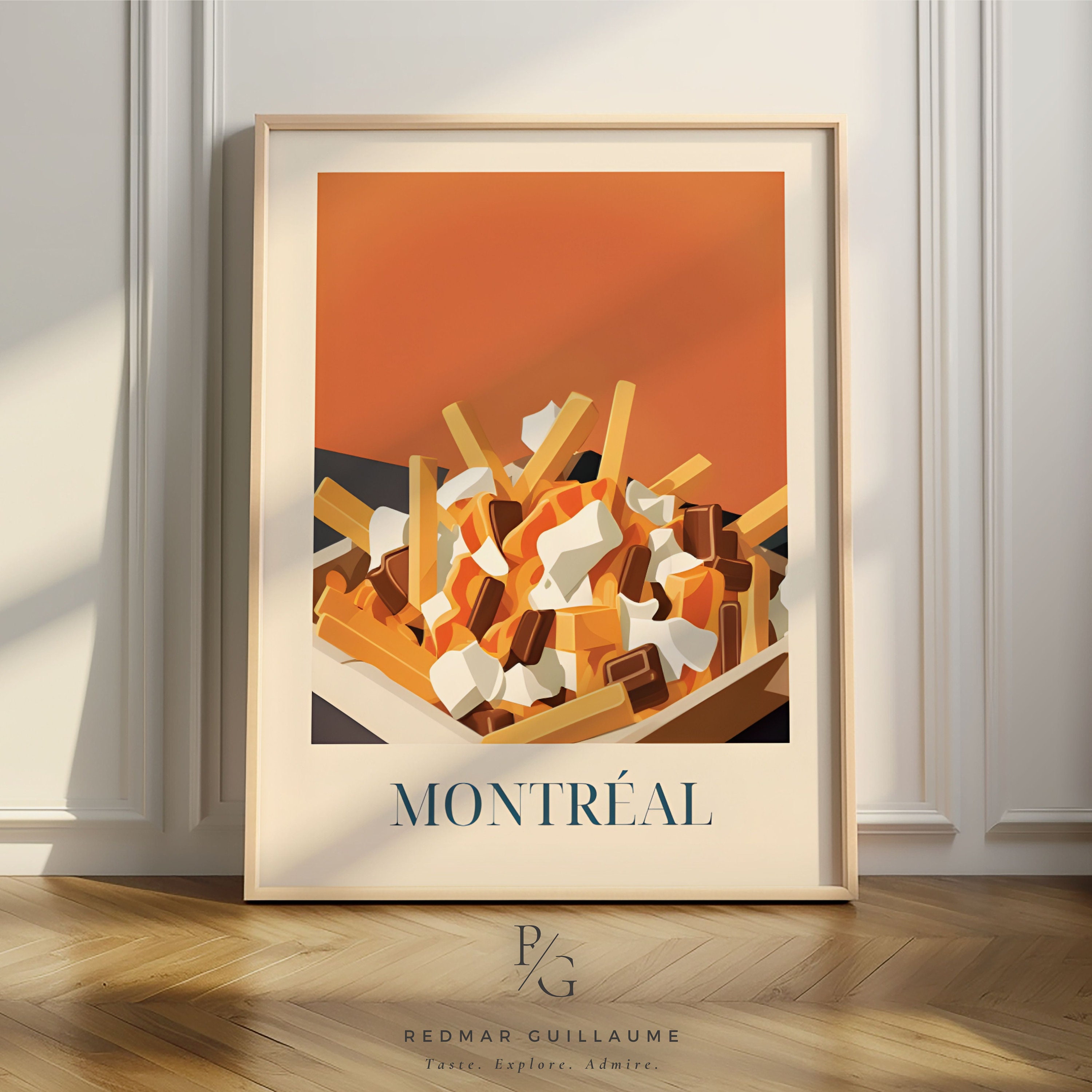 Poutine Fries Artsy Kitchen Poster, MONTRÉAL Art, Canadian Food Art ...
