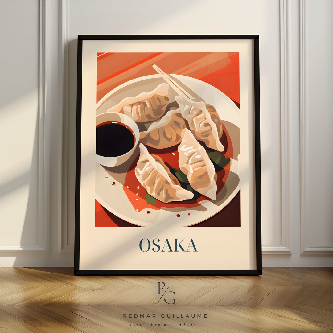 Gyoza Artsy Kitchen Poster Osaka, Japanese Kitchen Poster Retro ...