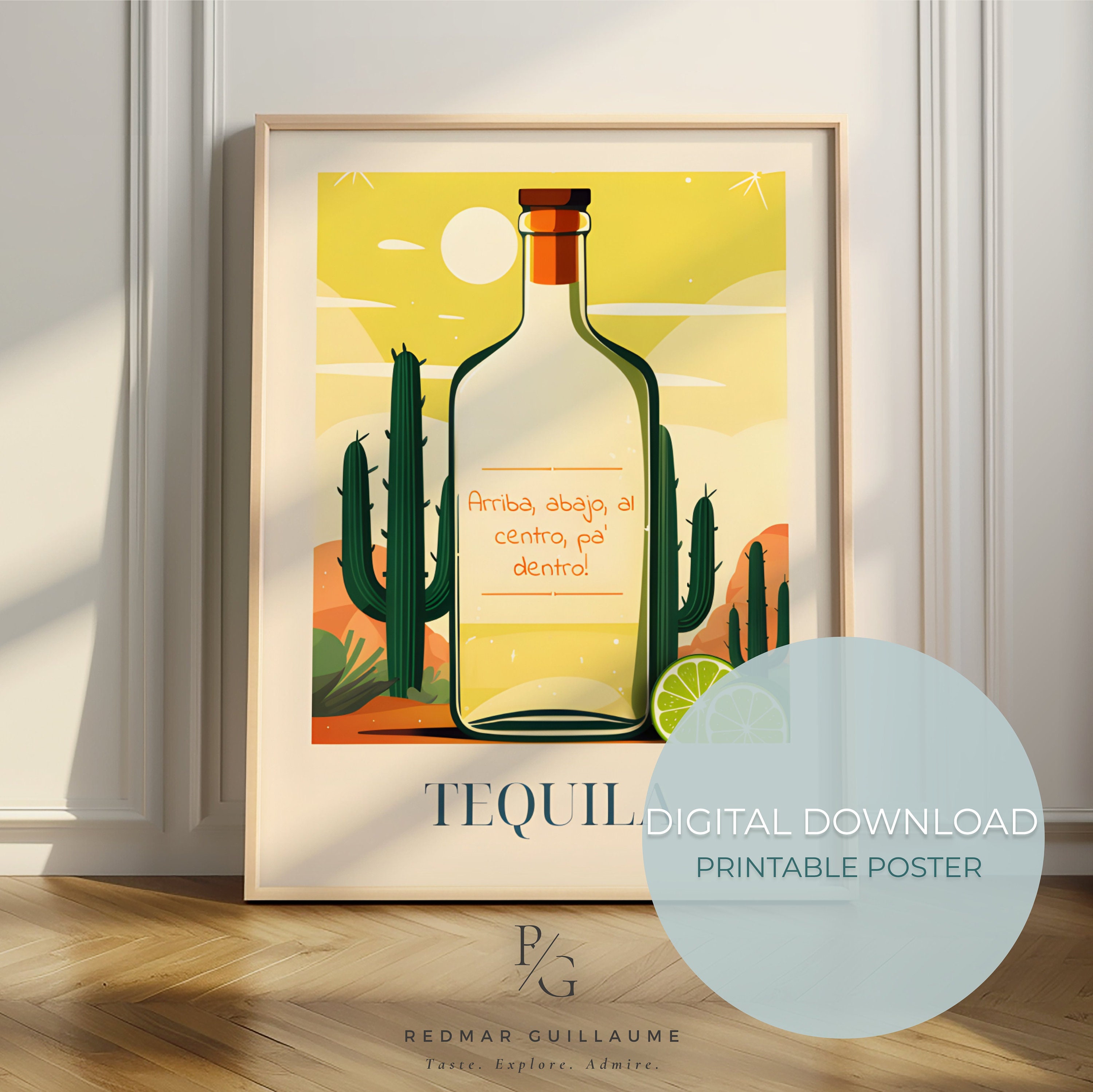 Tequila Art Mexican Kitchen Print Alcohol Poster Digital Download - Etsy