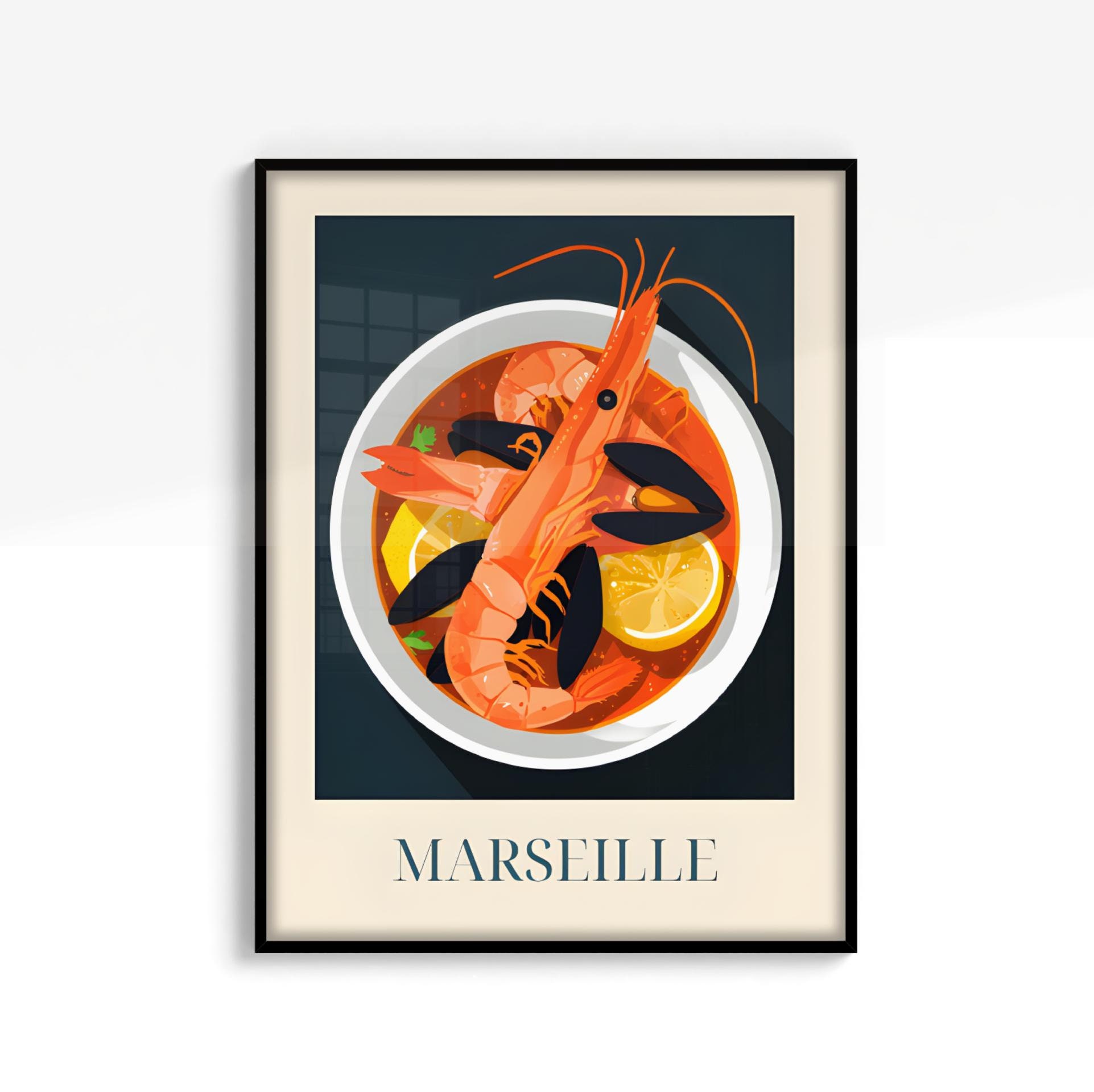 Bouillabaisse Soup Kitchen Poster Marseille Kitchen Print French ...