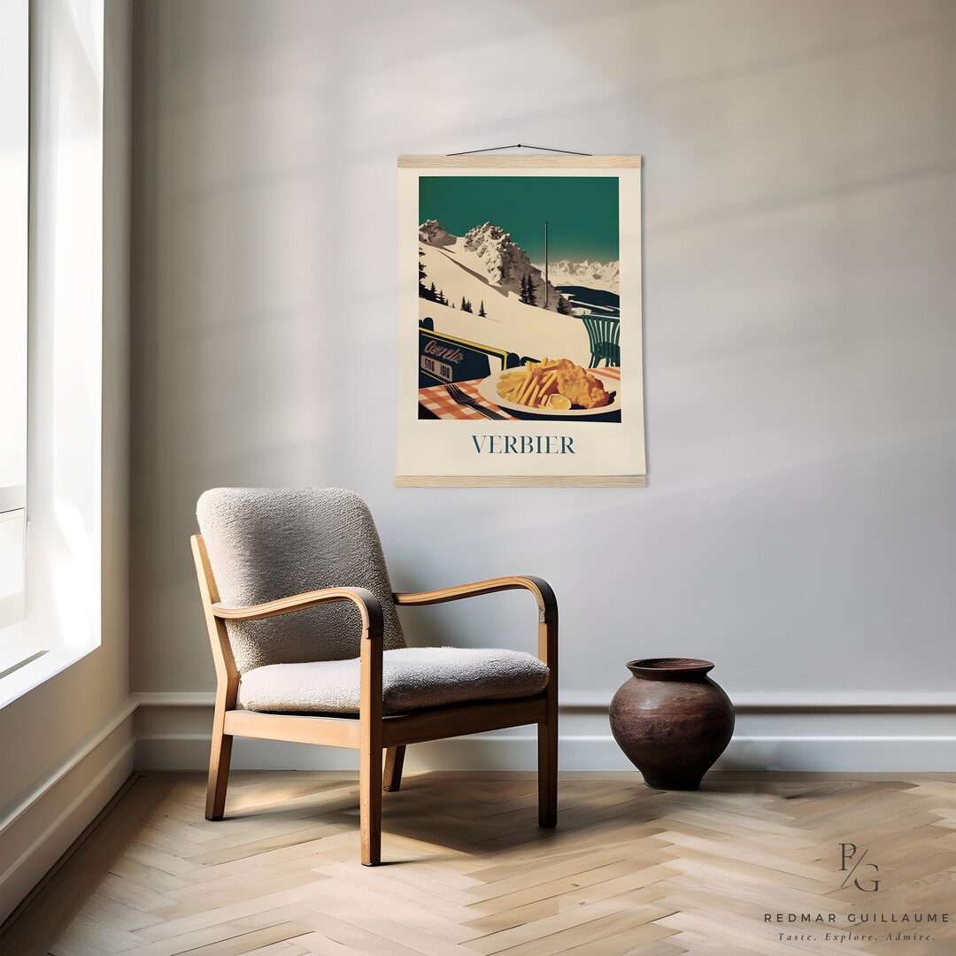 Verbier Art, Switzerland Poster, Wintersport Print, Schnitzel Poster ...