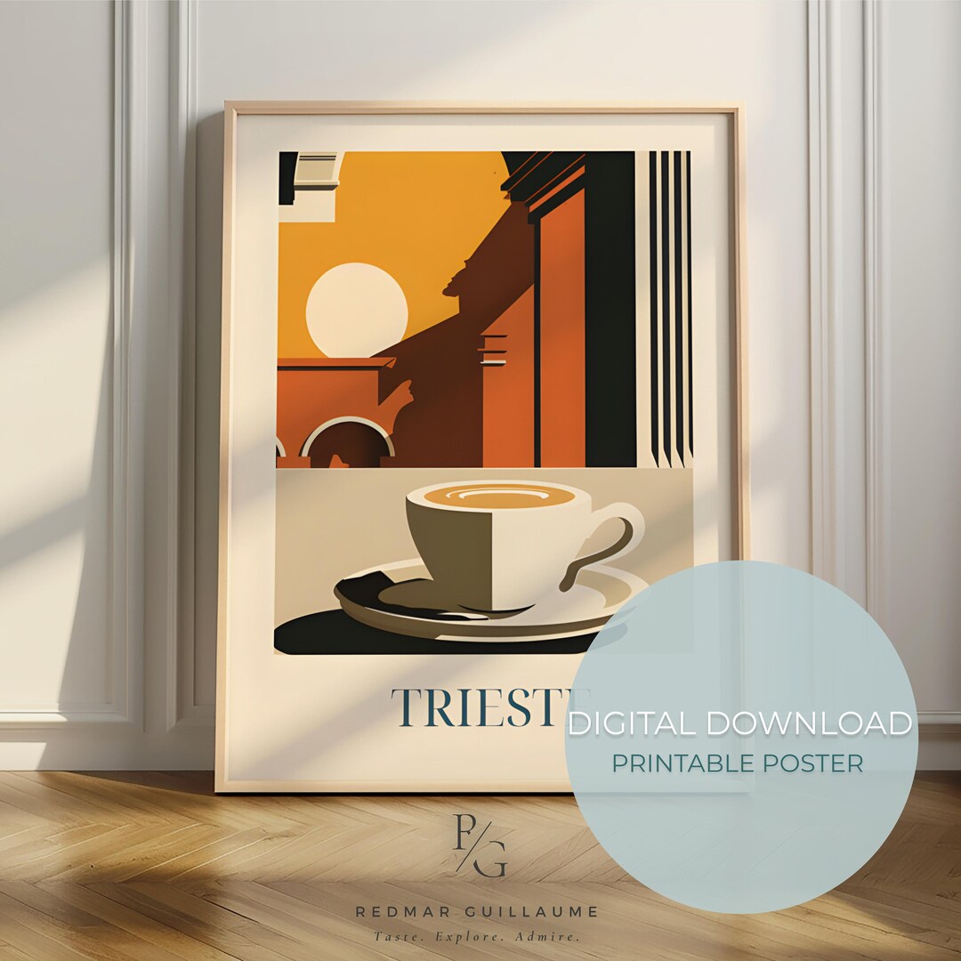 Espresso Coffee Art Trieste Print Italian Kitchen Poster Digital ...
