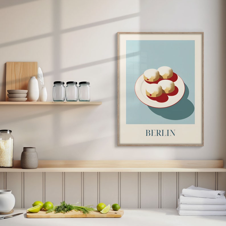 Berlinerbol Food Art - Berlin Print - German Kitchen Poster - Digital ...