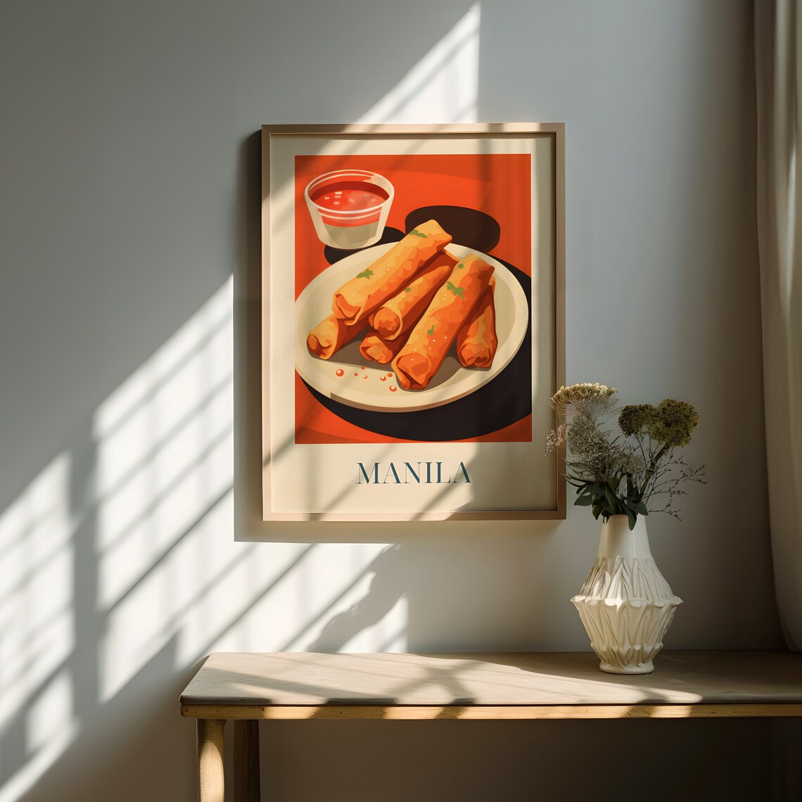 Lumpias From Manila, Philippine Food Art Asian Spicy Food Kitchen Print ...