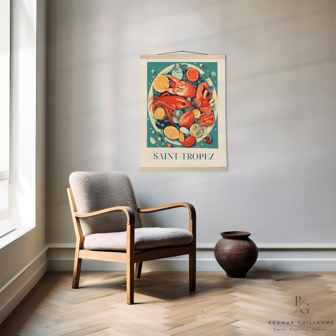 French Food Art Poster: Fruits De Mer From Saint-tropez - Matte Paper ...