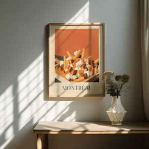 Poutine Fries Artsy Kitchen Poster, MONTRÉAL Art, Canadian Food Art ...