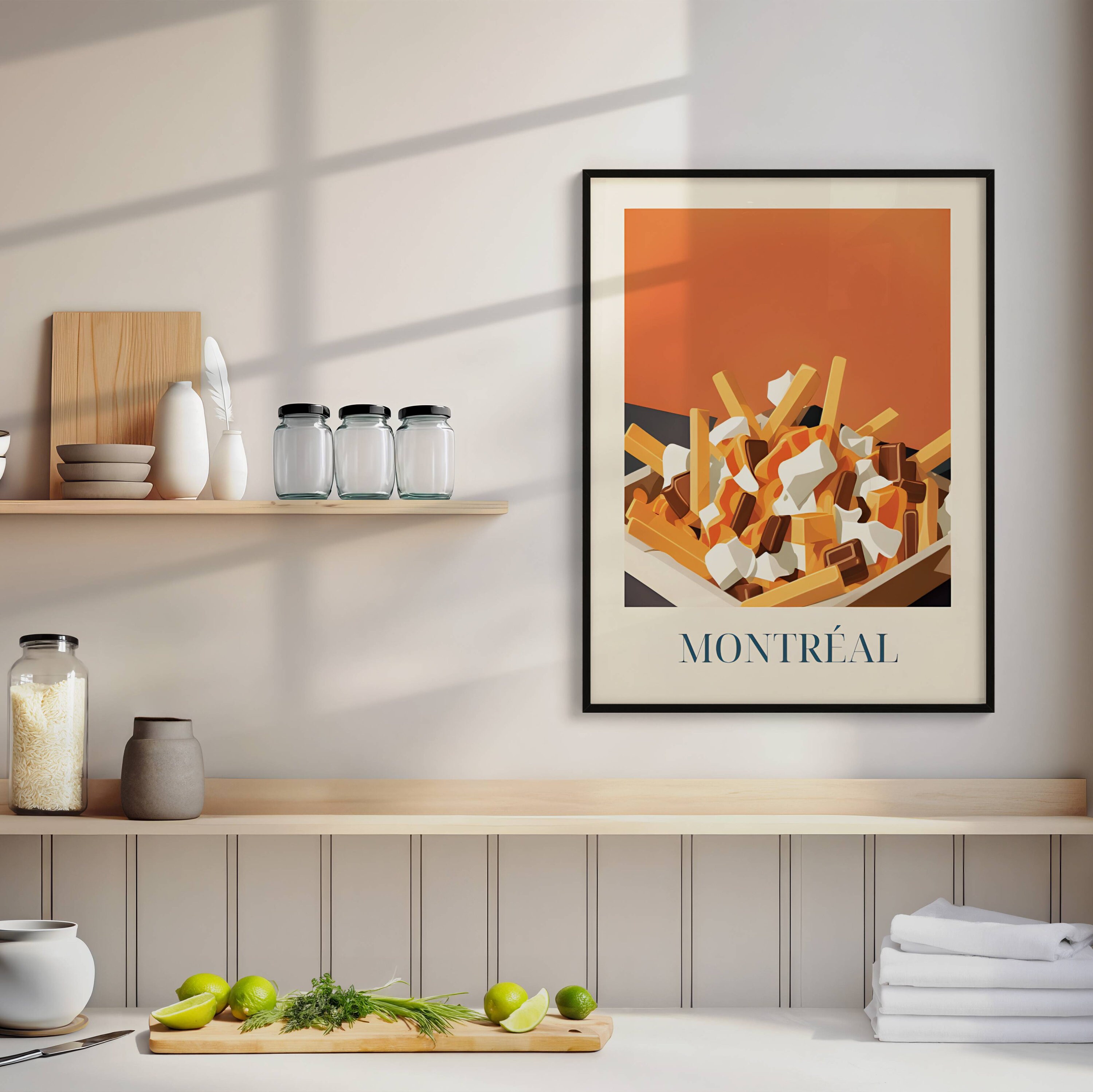 Poutine Fries Artsy Kitchen Poster, MONTRÉAL Art, Canadian Food Art ...