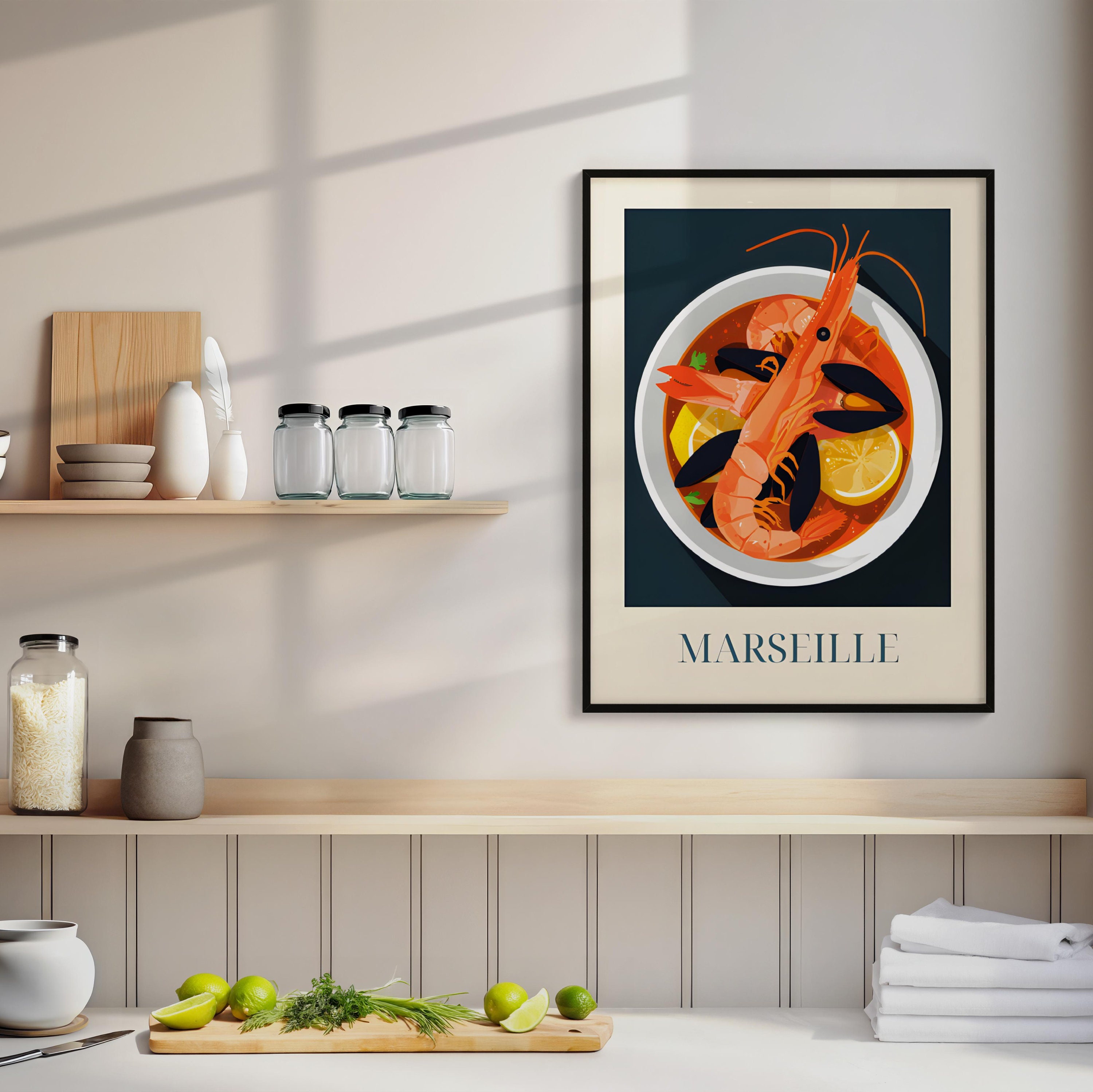 Bouillabaisse Soup Kitchen Poster Marseille Kitchen Print French ...