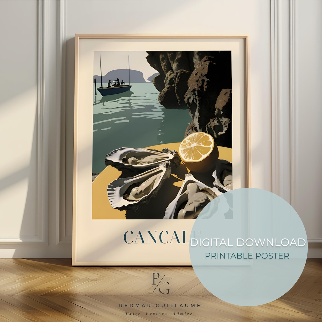 Oysters Food Art - Cancale Print - French Kitchen Poster - Digital ...