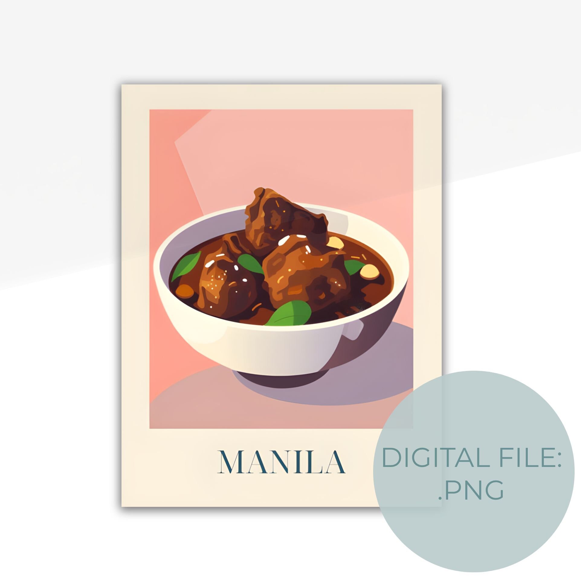 Adobo From Manila, Philippine Food Art Asian Spicy Food Kitchen Print ...