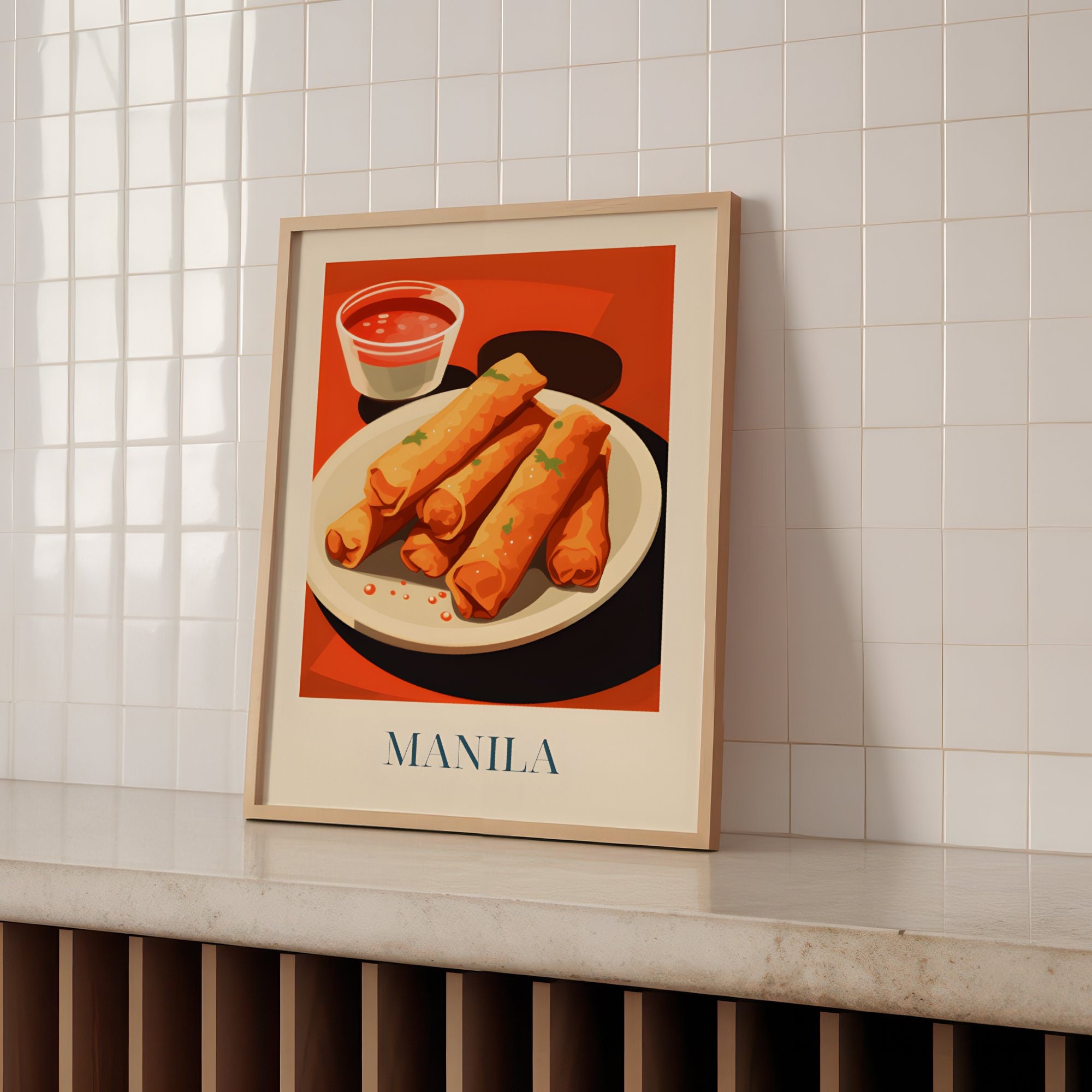 Lumpias From Manila, Philippine Food Art Asian Spicy Food Kitchen Print ...