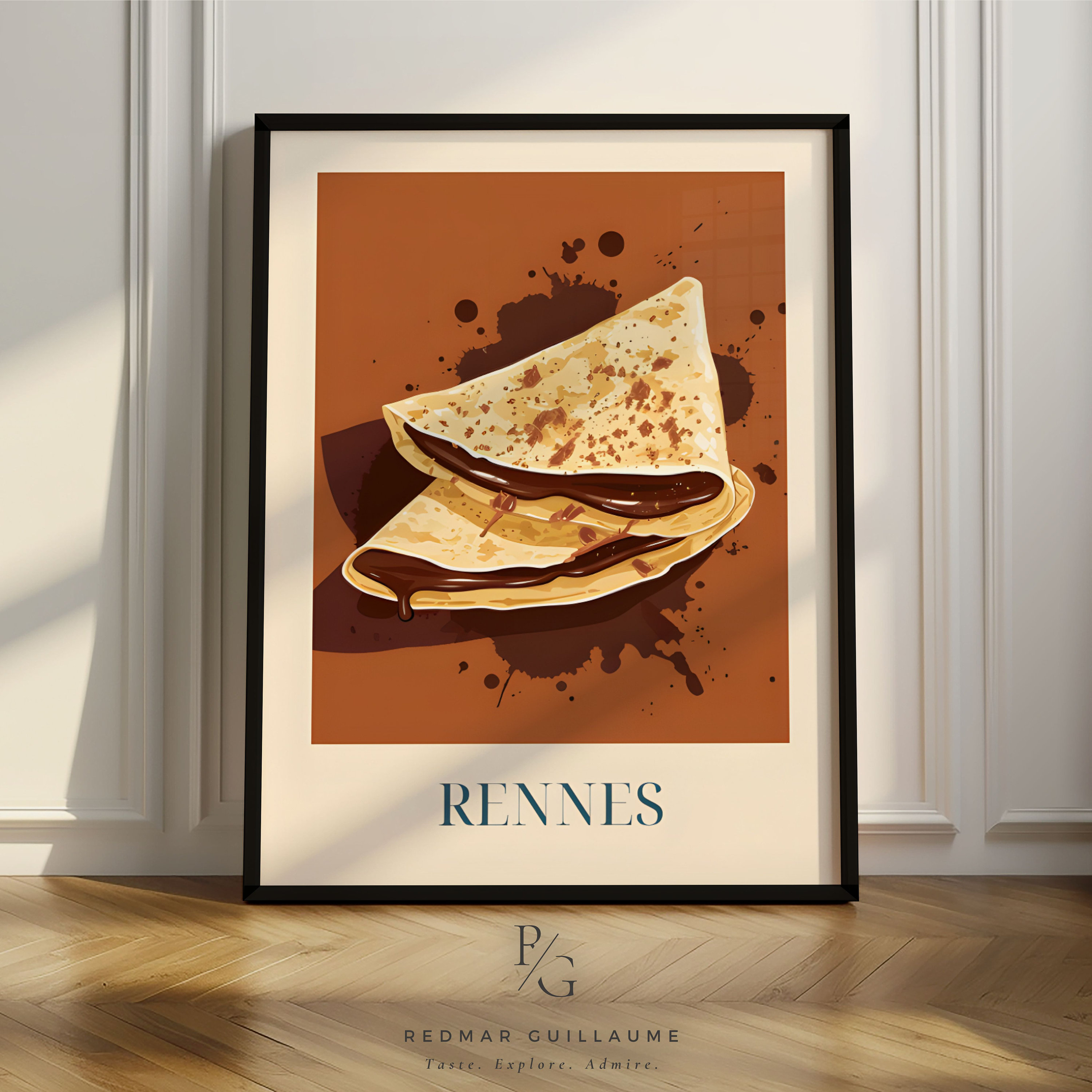 Crepes Au Chocolate Kitchen Poster Rennes Kitchen Print French Kitchen ...