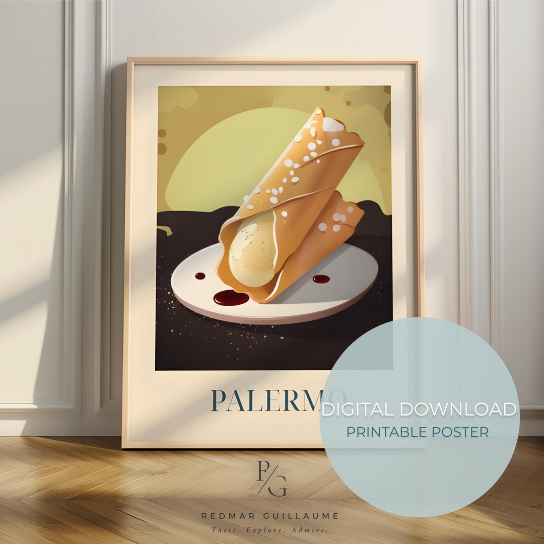 Cannoli Food Art - Palermo Print - Italian Kitchen Poster - Digital ...