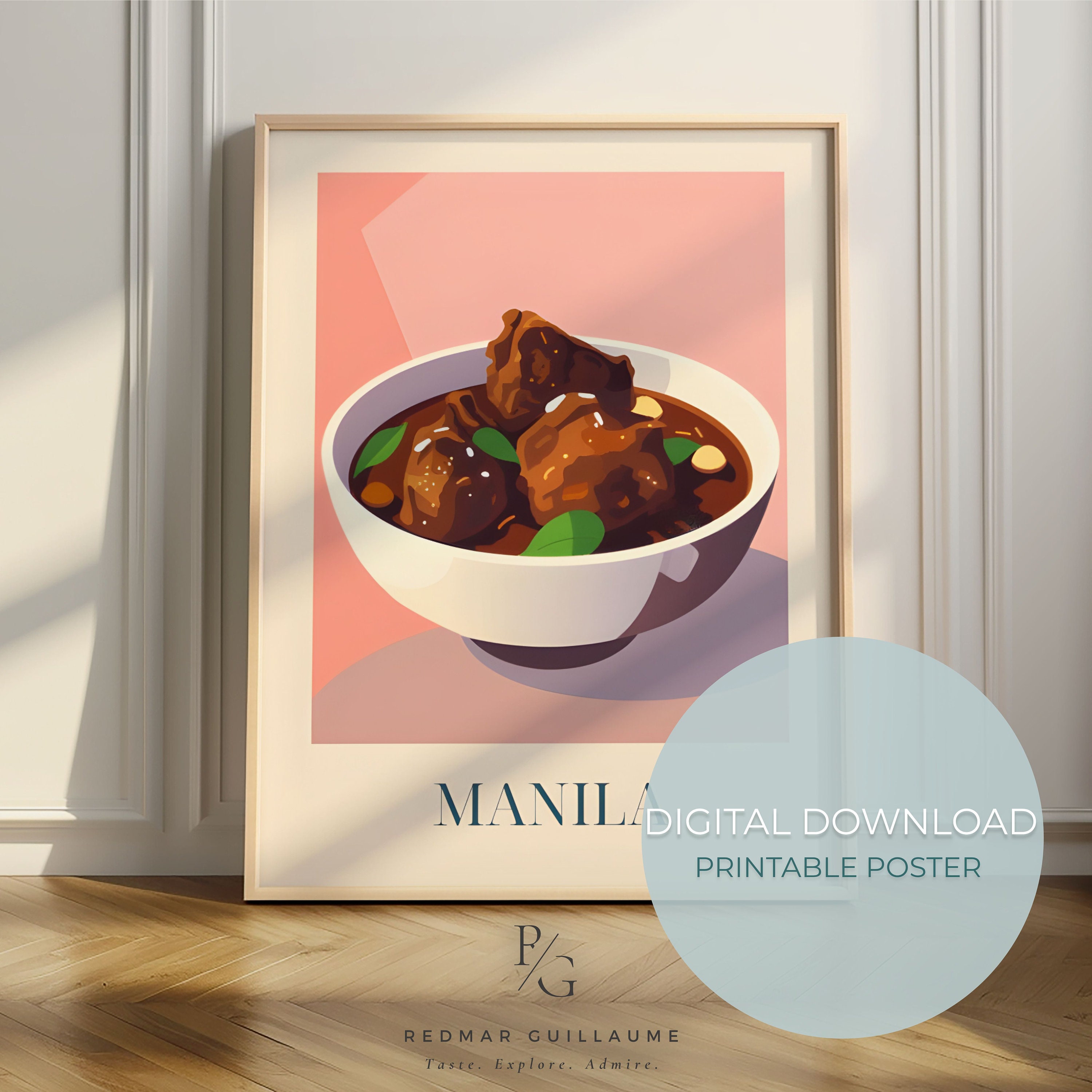 Adobo From Manila, Philippine Food Art Asian Spicy Food Kitchen Print ...