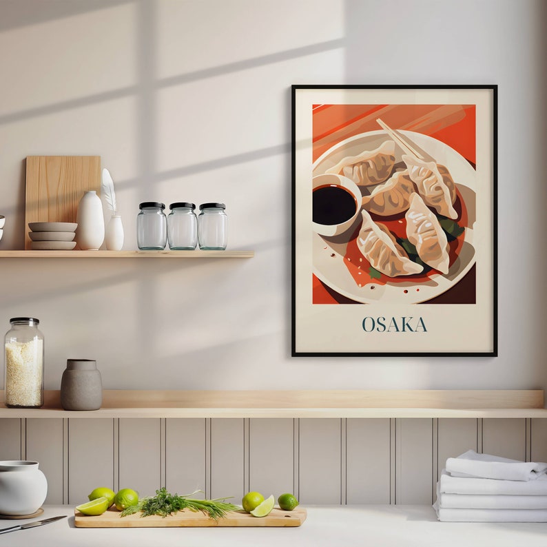 Gyoza Artsy Kitchen Poster Osaka Japanese Kitchen Poster - Etsy Hong Kong
