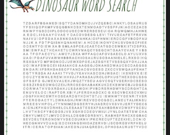Dinosaur Word Search PDF - Etsy
