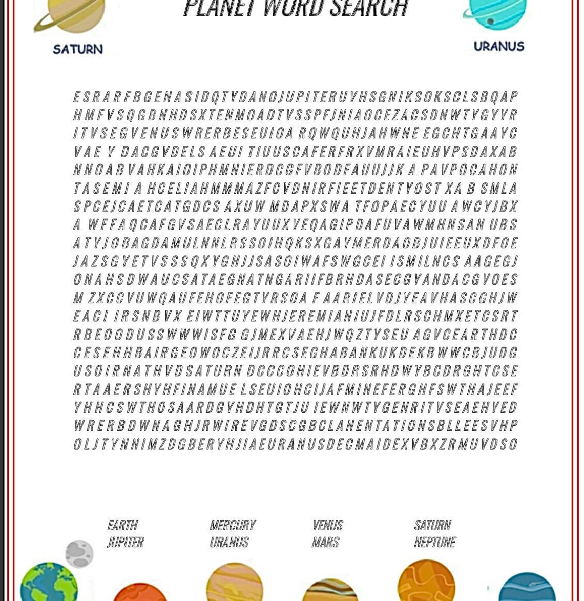 Planet Word Search - Etsy
