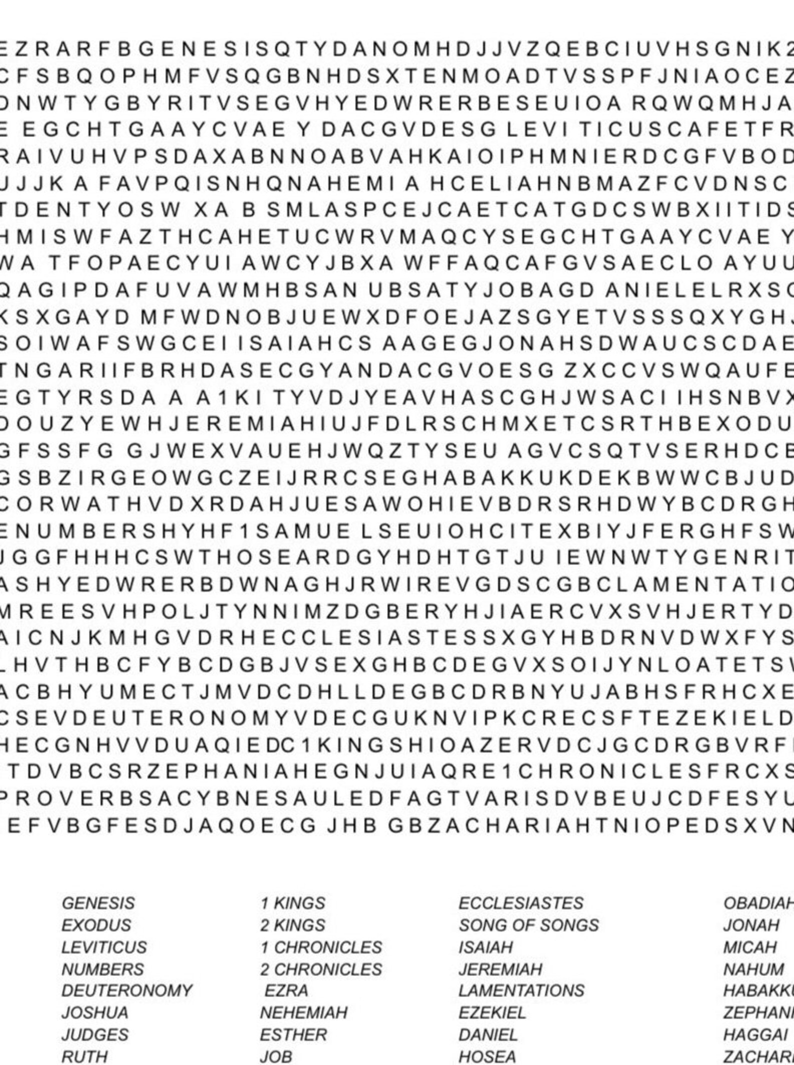 Old Testament Books of the Bible Word Search Puzzle - Etsy