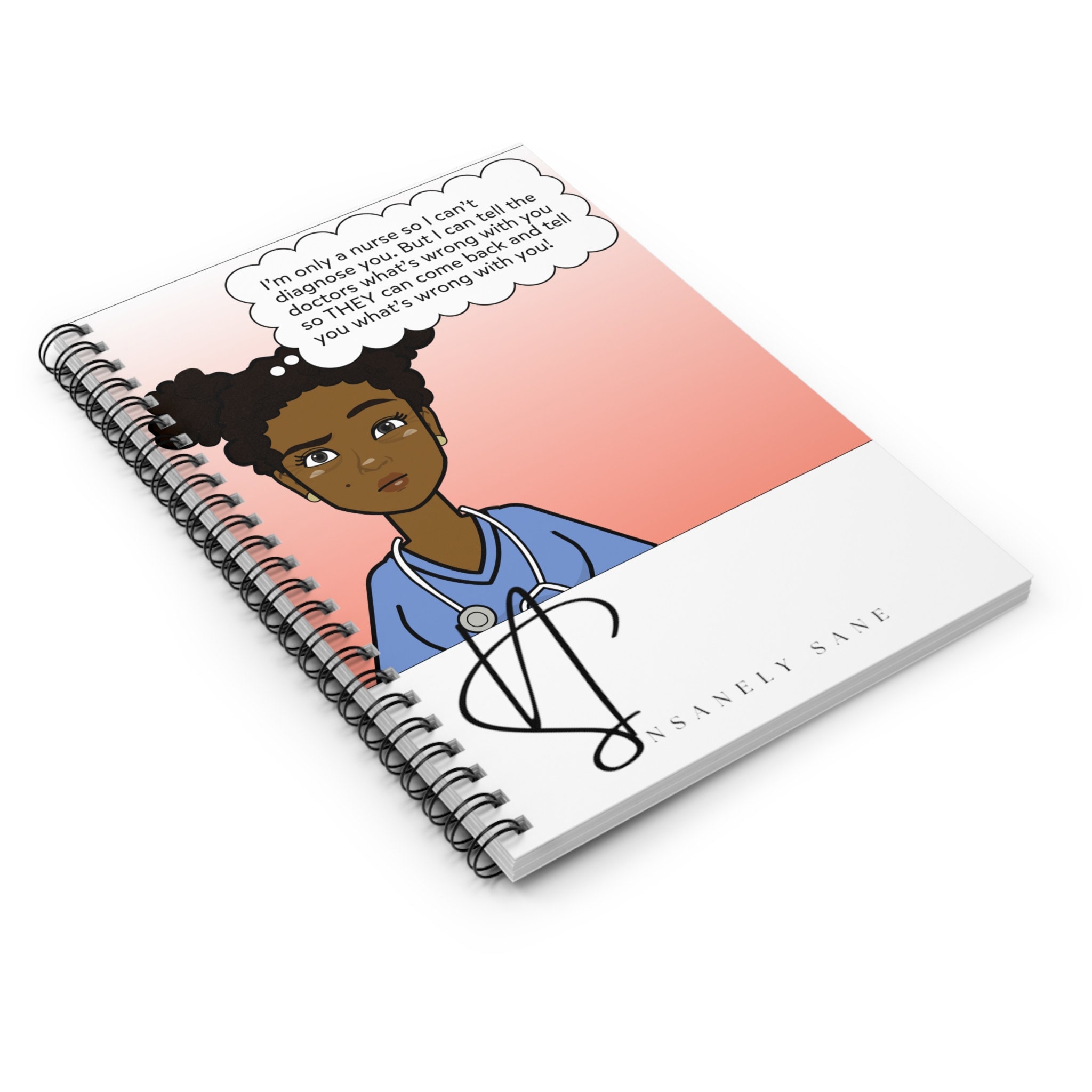 Black Nurse Notebook, Only A Nurse, Humor, Nurse Gift, RN, LPN, Nursing ...