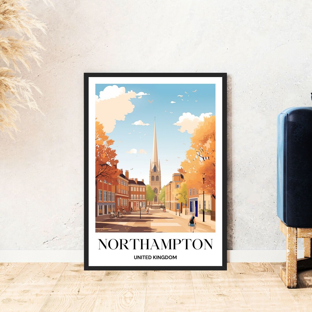 Northampton Travel Poster United Kingdom Poster Print Wall Art Home ...
