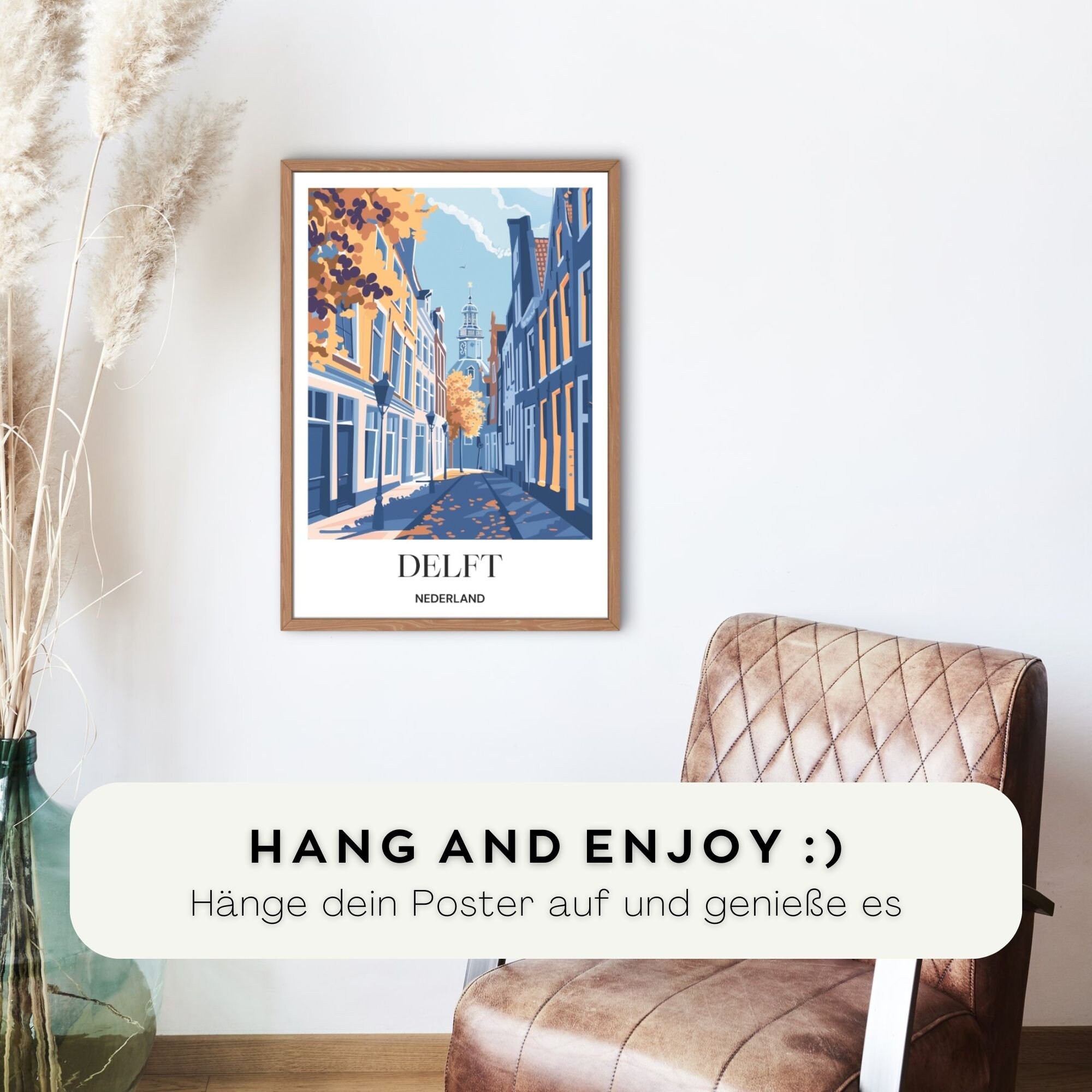 Delft Travel Poster Holland Netherlands Poster Print Wall Art Home ...