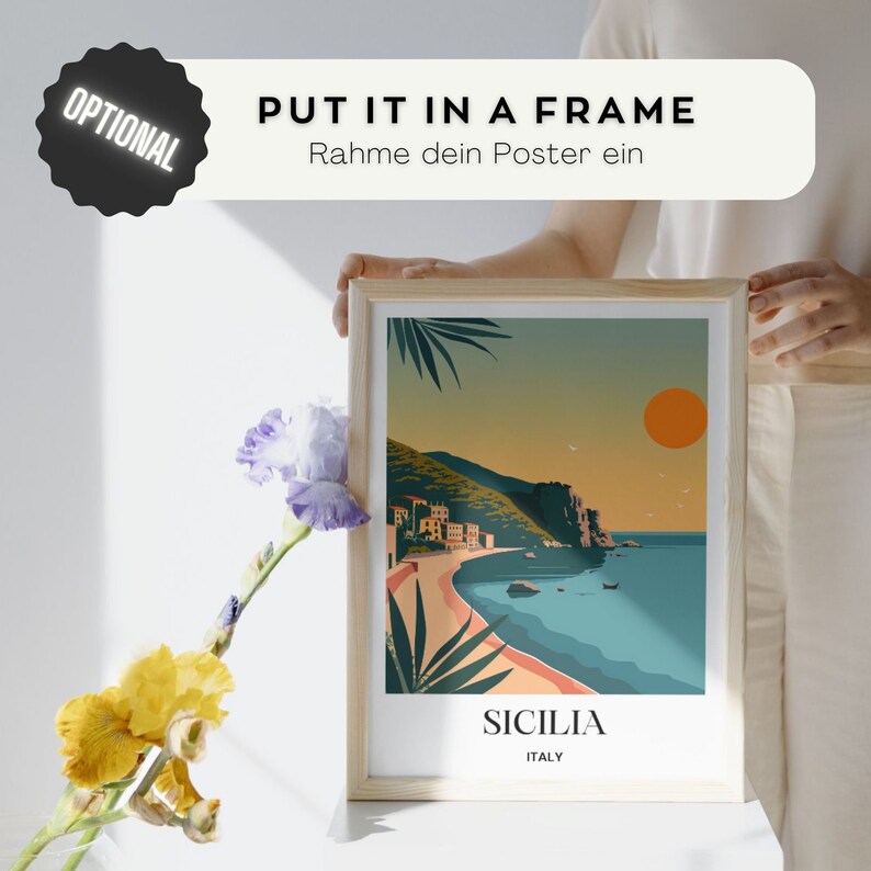 Sicily Travel Poster Italy Print Wall Art Poster Home Decor Digital ...