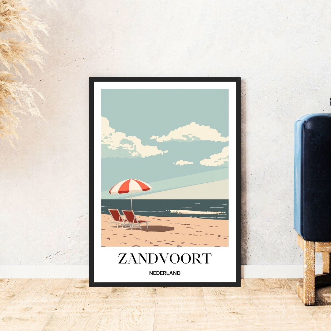 Zandvoort Travel Poster Holland Netherlands Poster Print Wall Art Home ...