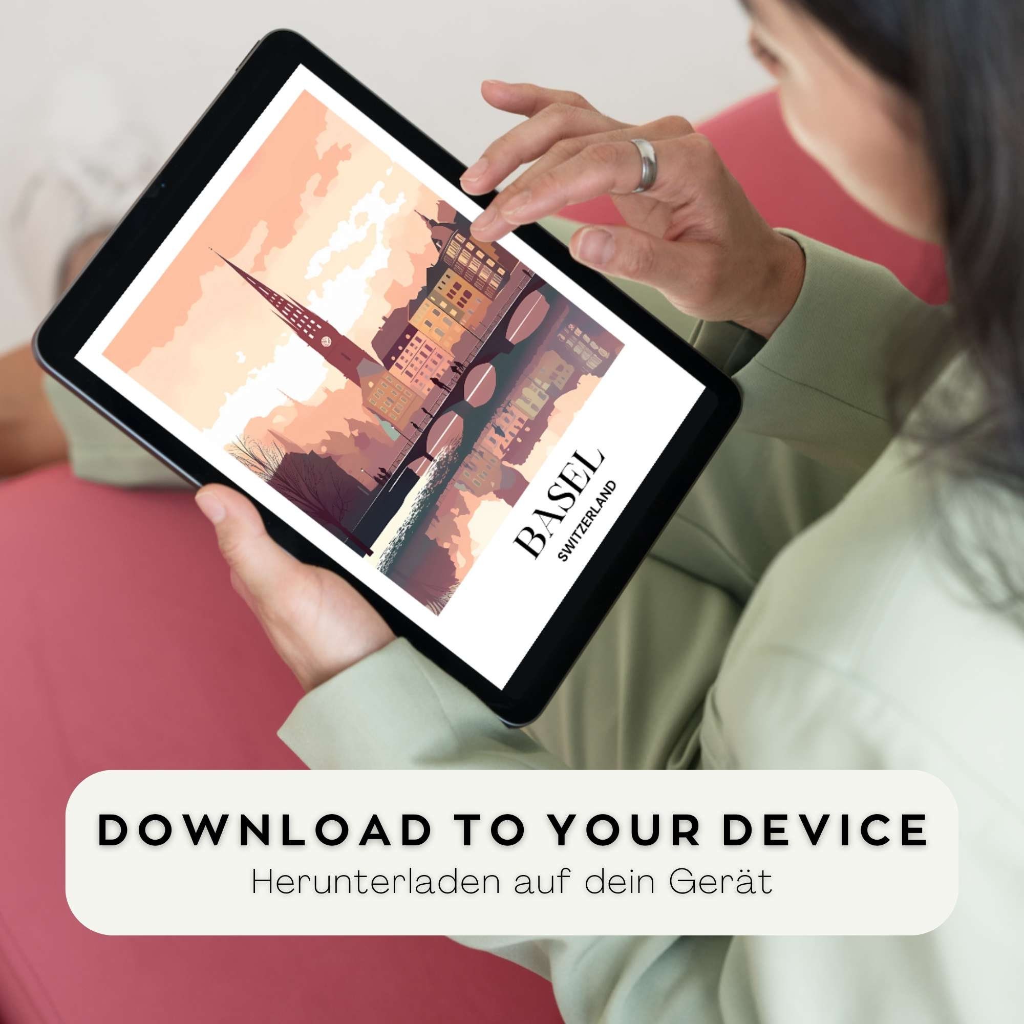 Basel Big City Travel Poster Switzerland Mountains Skiing Hiking ...