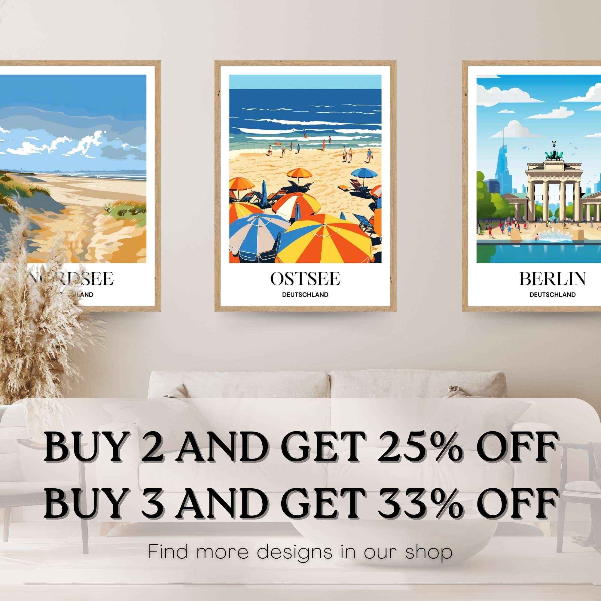 Baltic Sea Travel Poster, Beach Print, Germany Sea Poster, Baltic Sea ...