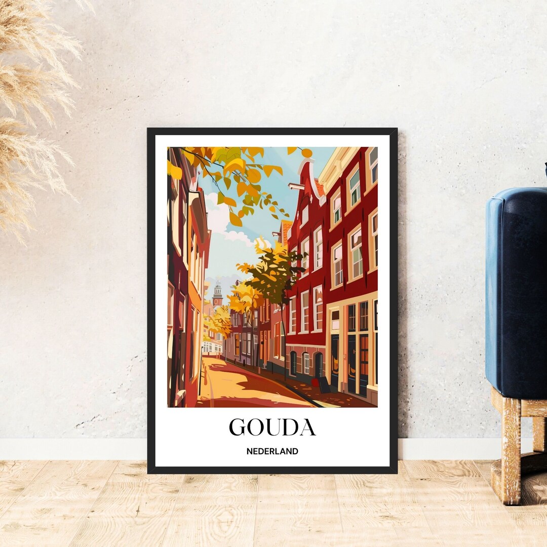 Gouda Travel Poster Holland Netherlands Poster Print Wall Art Home ...