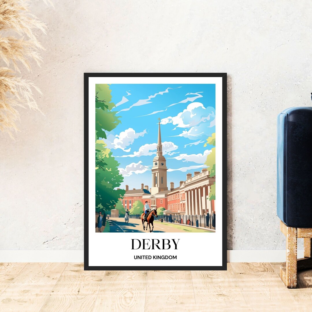 Derby Travel Poster United Kingdom Poster Print Wall Art Home Decor ...