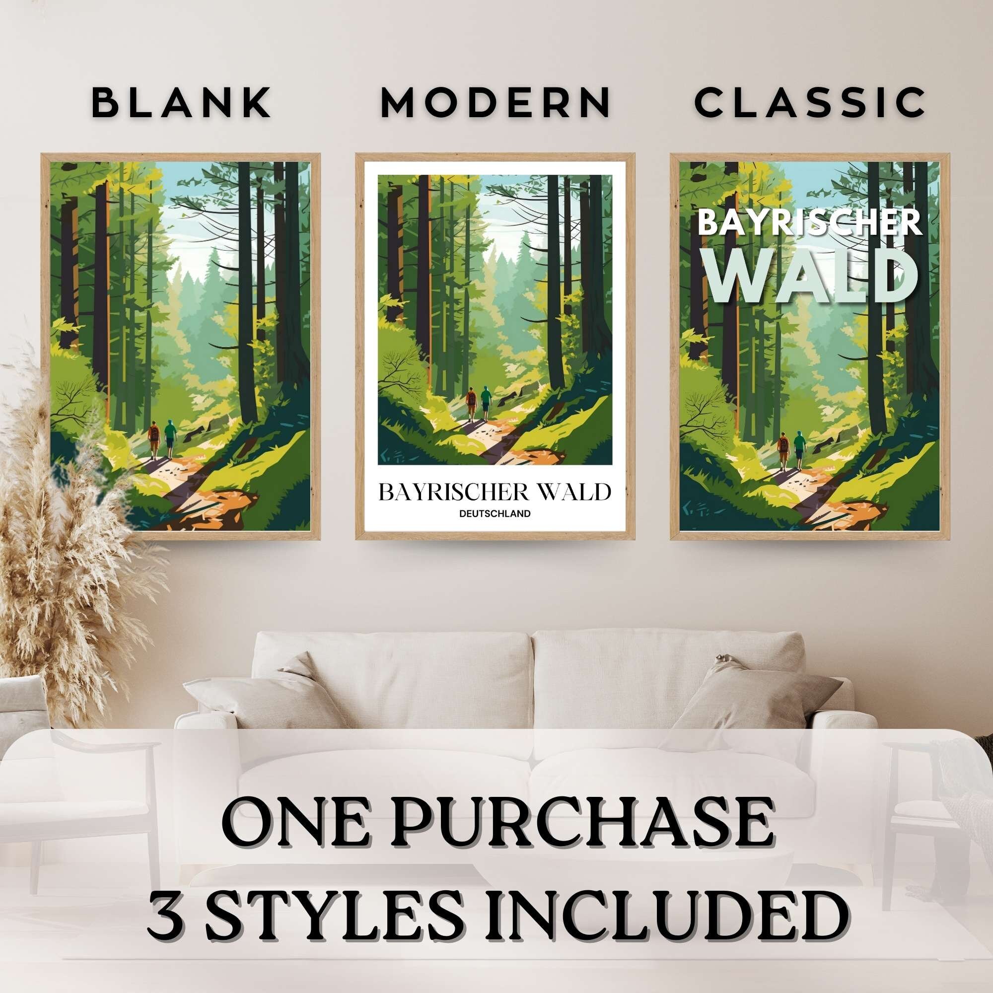Bavarian Forest Travel Poster Germany Nature Print Poster Digital ...