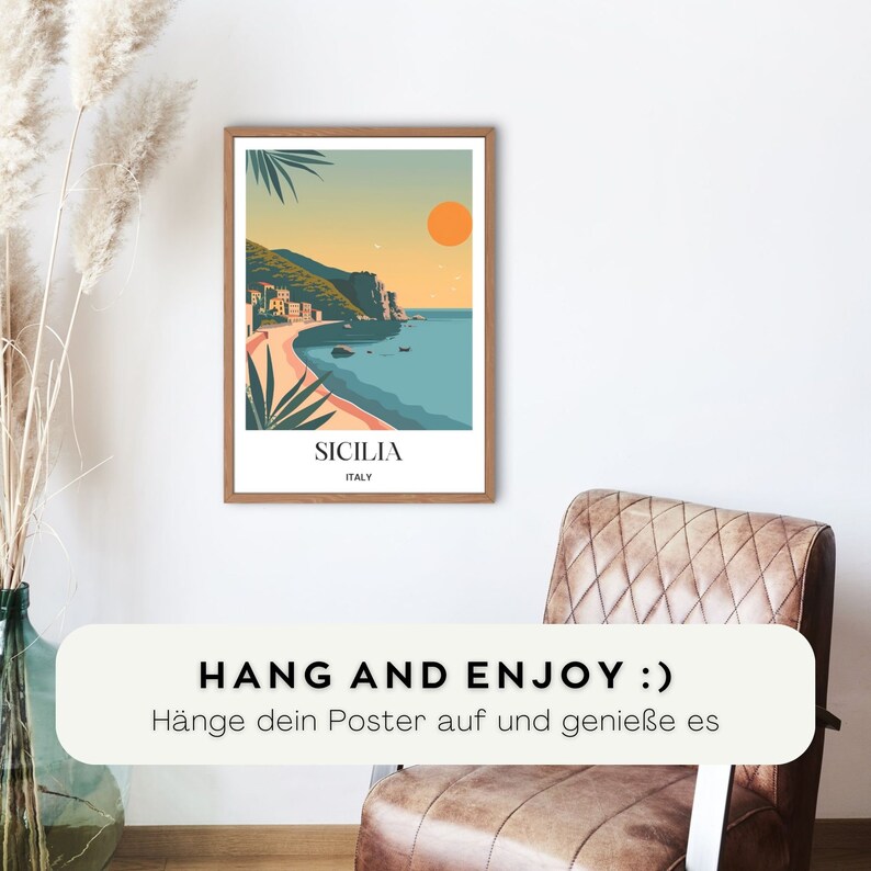 Sicily Travel Poster Italy Print Wall Art Poster Home Decor Digital ...
