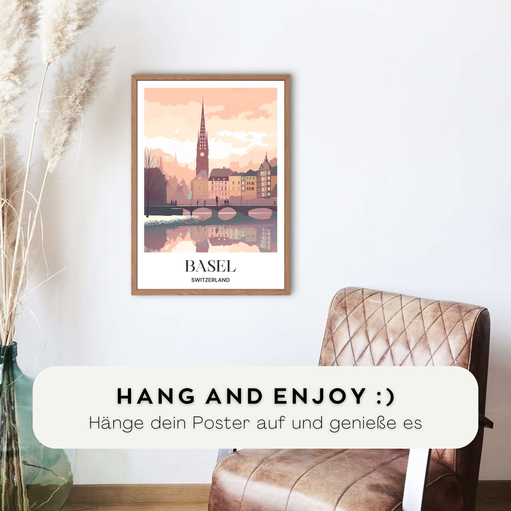 Basel Big City Travel Poster Switzerland Mountains Skiing Hiking ...