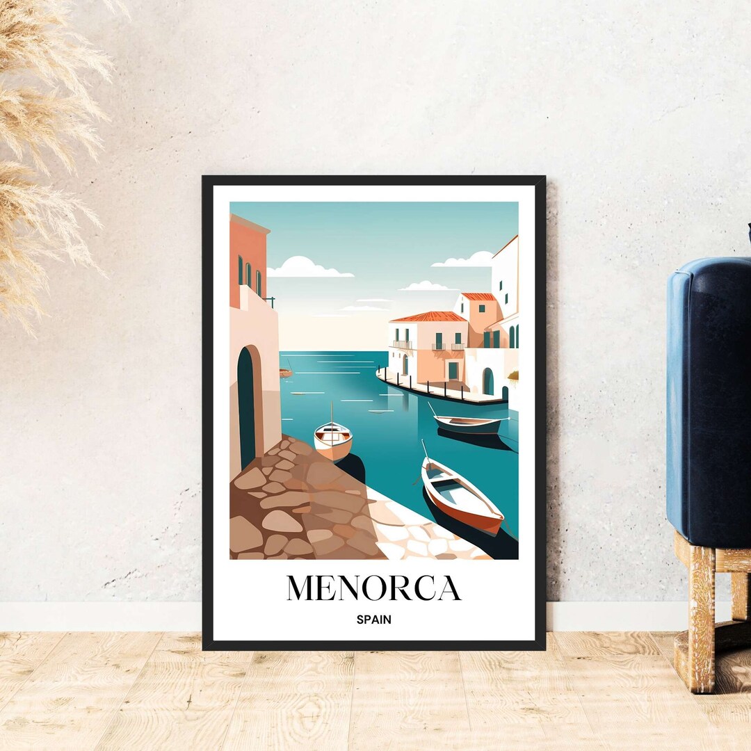 Menorca Travel Poster Spain Poster Print Wall Art Home Decor Digital ...