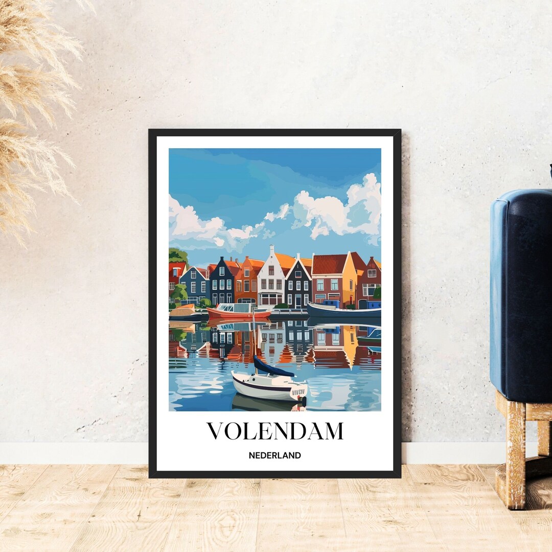 Volendam Travel Poster Holland Netherlands Poster Print Wall Art Home ...