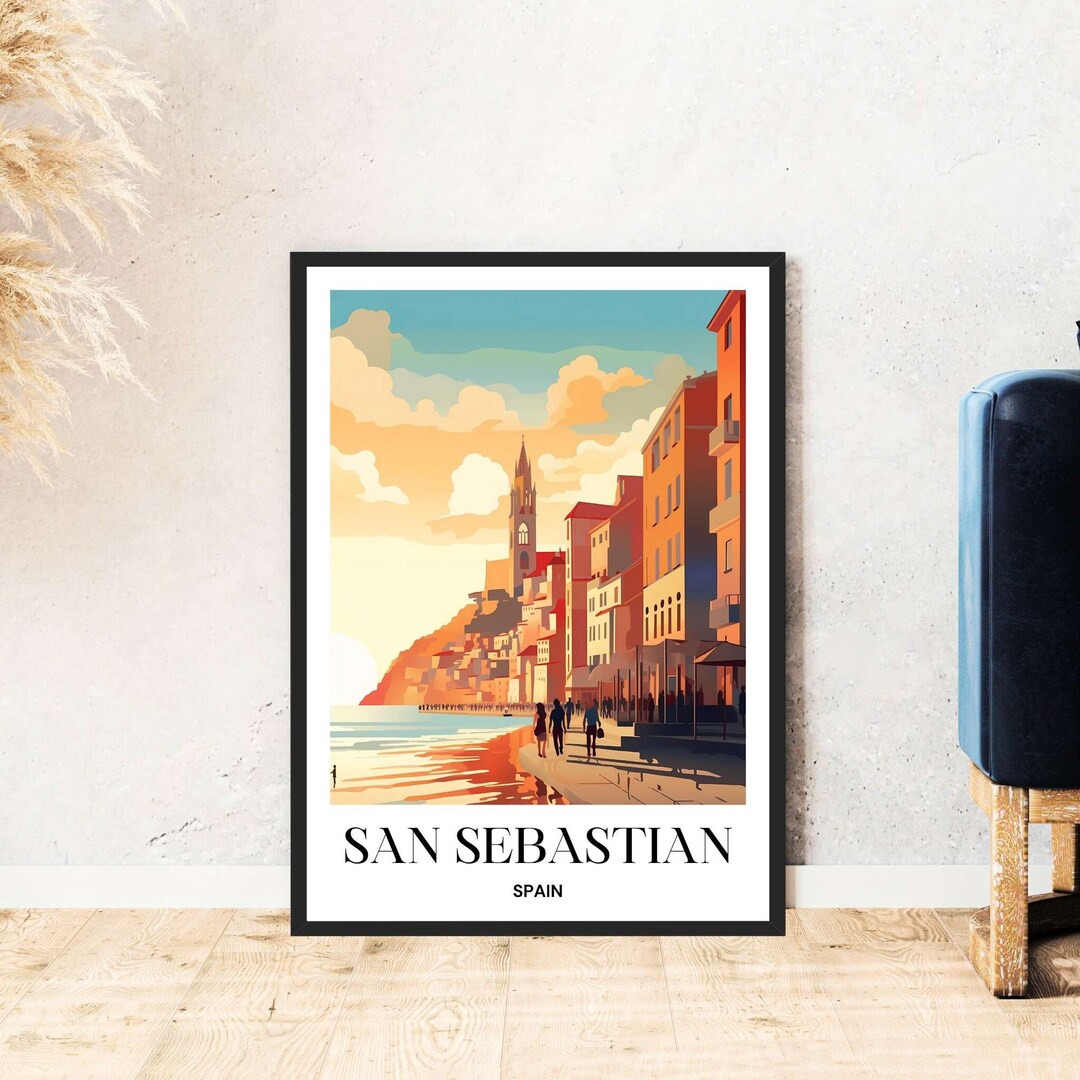 San Sebastian Travel Poster Spain Poster Print Wall Art Home Decor ...