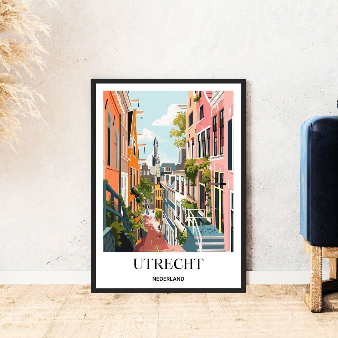 Utrecht Travel Poster Holland Netherlands Poster Print Wall Art Home ...