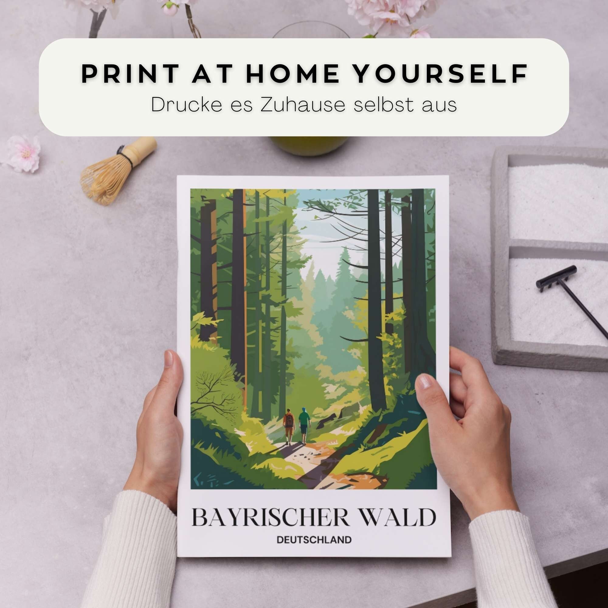 Bavarian Forest Travel Poster Germany Nature Print Poster Digital ...